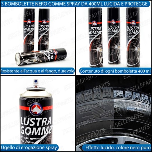 Nero Gomme Spray Lucida Pneumatici Nero Intenso Super Brillante ...